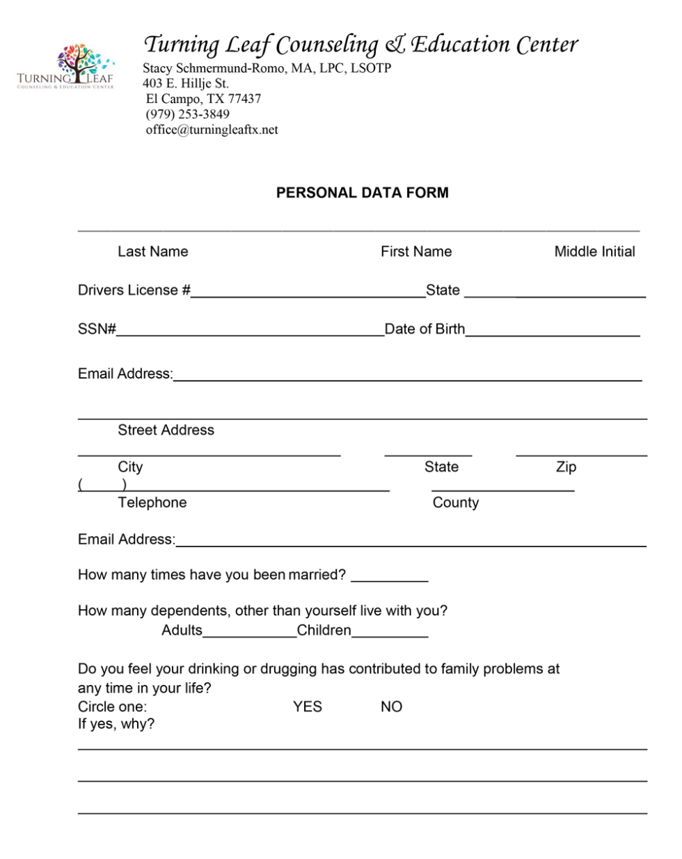 Forms - Turning Leaf